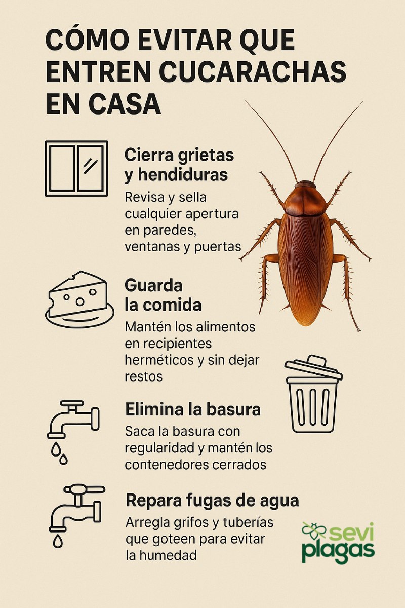 Cómo Evitar que Entren Cucarachas en Casa | Seviplagas